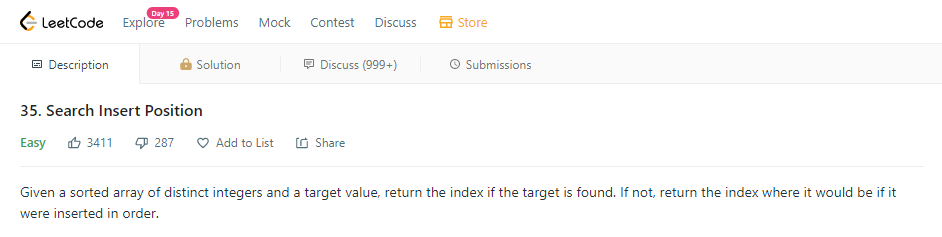 [LeetCode] Search Insert Position - JavaScript